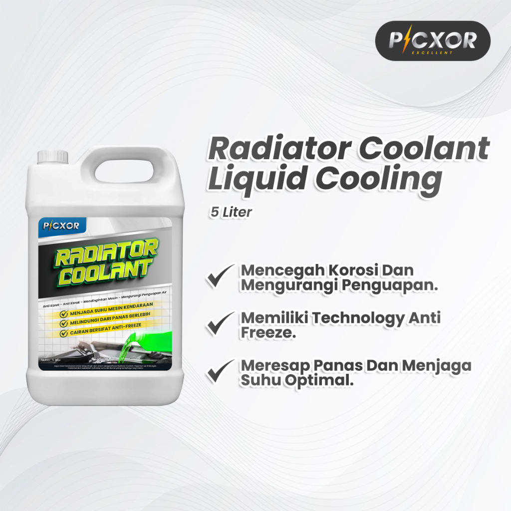 Jual PICXOR Radiator Coolant - Cairan Pendingin Radiator Motor Mobil 5L ...