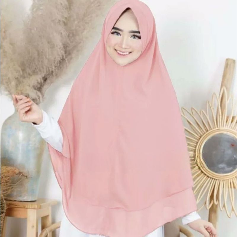 Jual (COD) Hijab Haji dan Umroh Putih KHIMAR INSTAN JUMBO SYAR'I 2 LAYER POLOS Hijab Instan ...