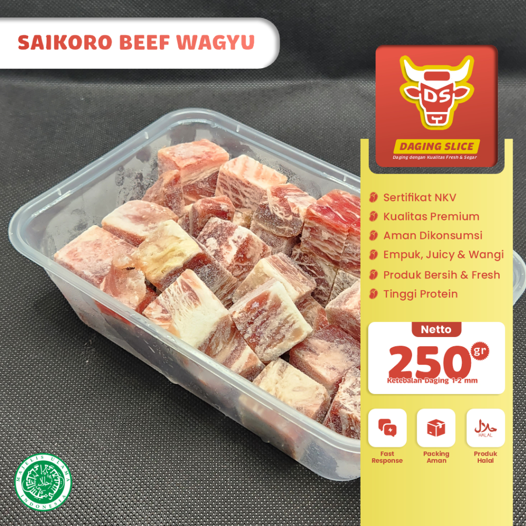 Jual Daging Sapi Potong Saikoro Beef Wagyu 250gr Empuk Untuk Grill ...
