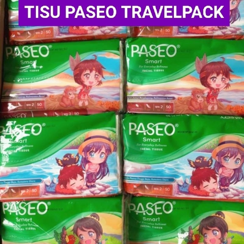 Jual Tisu Wajah Tisu Travel Pack isi 50 sheets 2 ply paseo smart ...