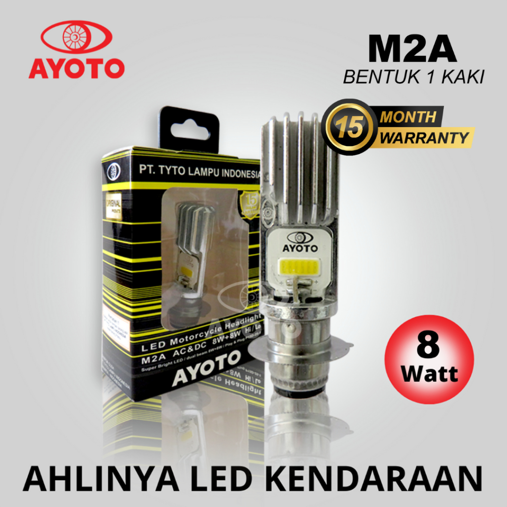 Jual Lampu LED Motor warna KUNING Bebek Matic AYOTO M2A arus AC/DC Socket T19/H6 | Shopee Indonesia