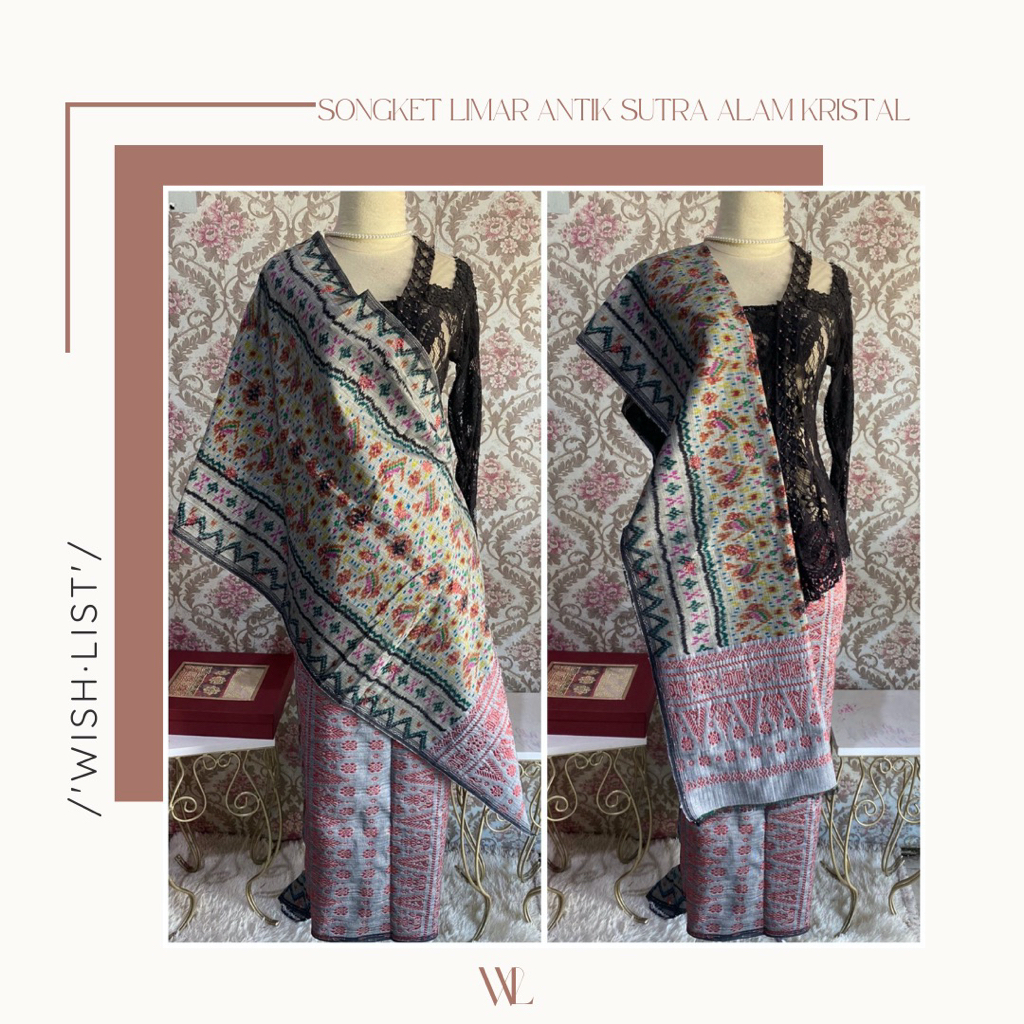 Jual Kain Tenun Tradisional LIMAR ANTIK SUTRA ALAM KRISTAL Songket ...