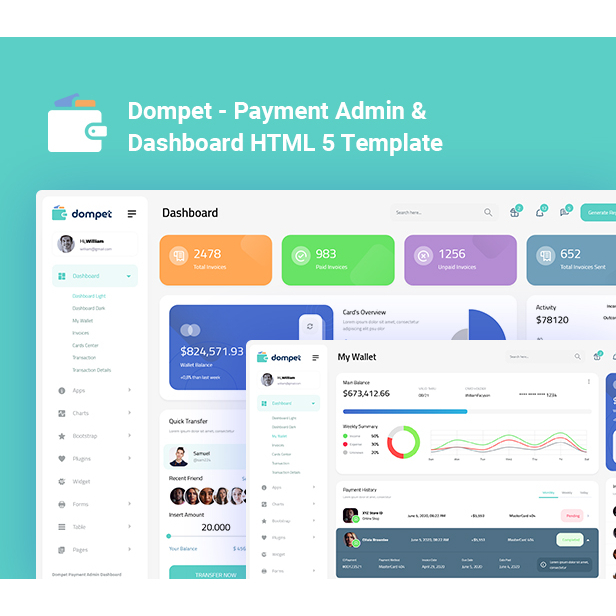 Jual Dompet - Payment Admin Dashboard Bootstrap Template | Shopee Indonesia