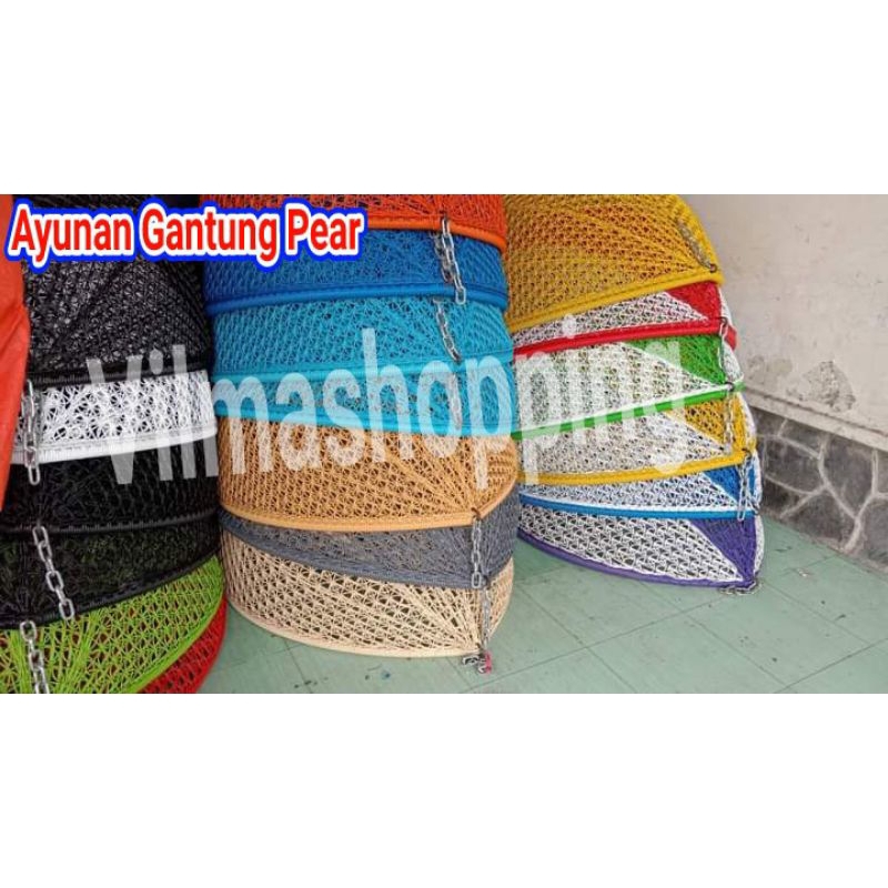 Jual Ayunan Gantung Pear Rotan Sintetis Ayunan Tiang Besi Ayunan