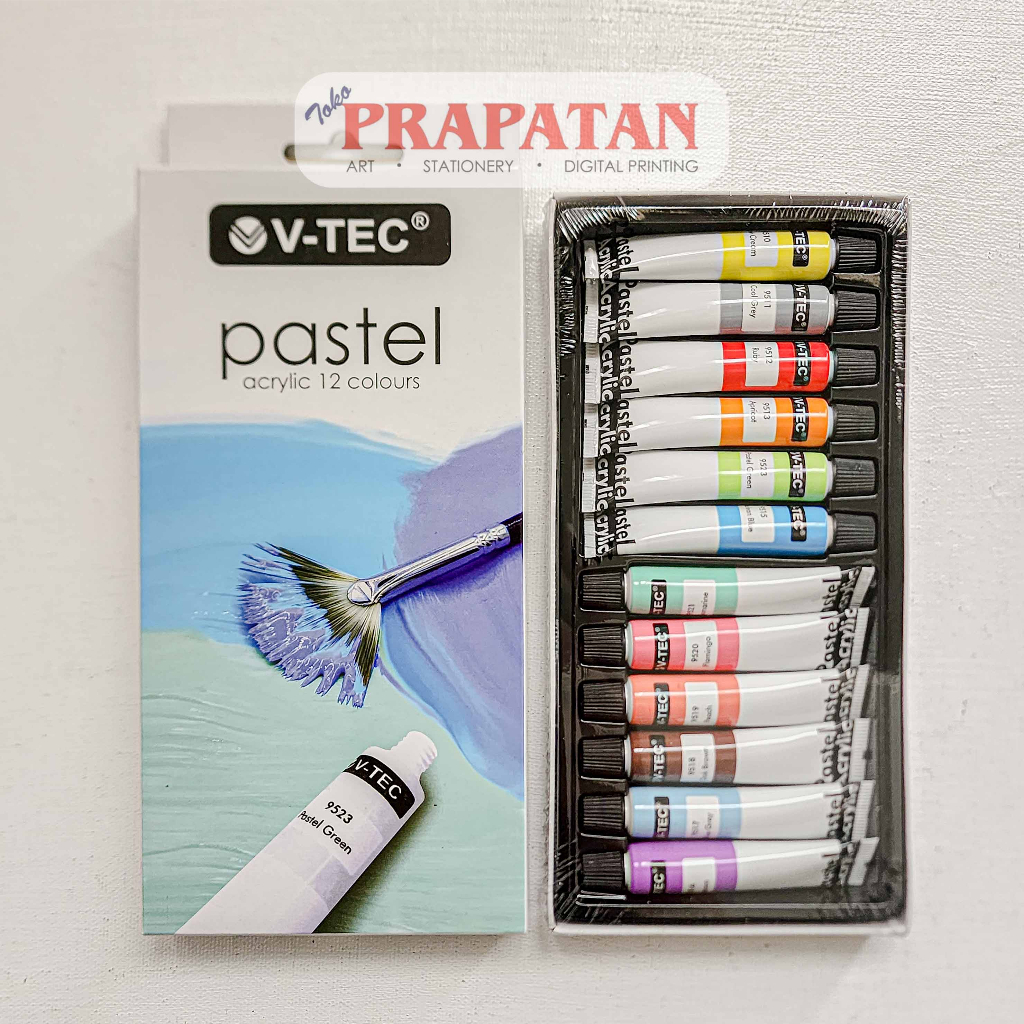 Jual Cat Akrilik Set V-TEC Neon Metallic Pastel 12x6ml | V-TEC Acrylic ...