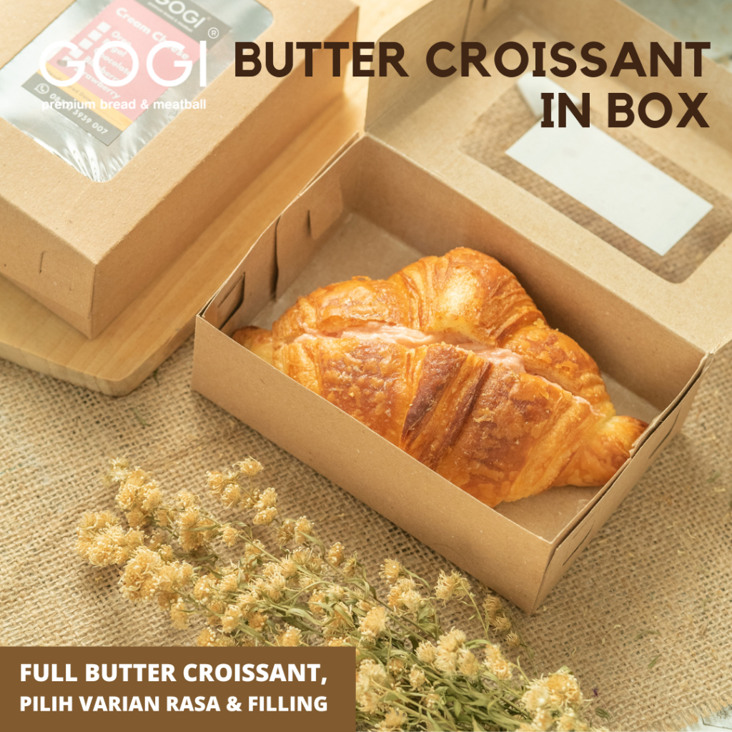 Jual Baked Butter Croissant + Box / Roti Croissant Full Butter + Box ...