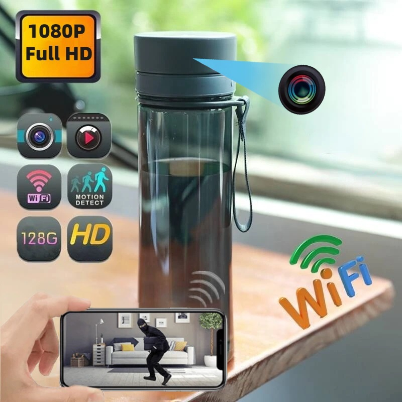 Jual Spycam Water Bottle Mini Hidden Camera 4K Video Wifi P2P Camera ...