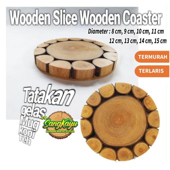 Jual Tatakan Gelas Kayu Coaster dengan Hiasan Dinding Multifungsi ...