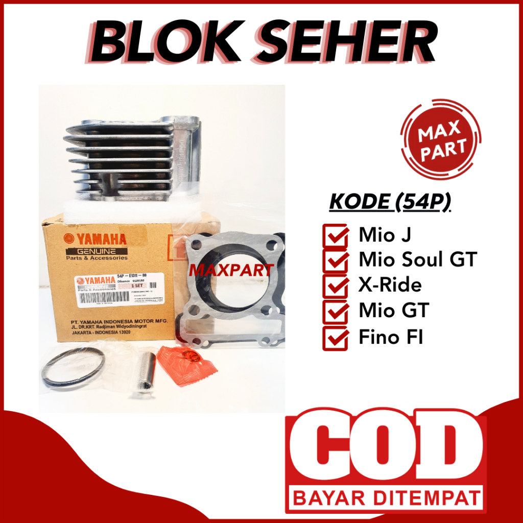 Jual BLOK SEHER FULL SET MIO J , MIO SOUL GT , X RIDE , MIO GT , FINO FI 115 54P | Shopee Indonesia
