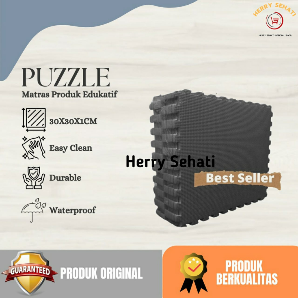 Jual ALAS LANTAI PUZZLE MATRAS TIKAR KARPET 30X30X1CM HITAM-Black ...