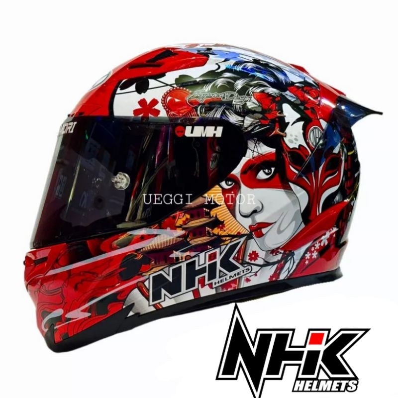 Jual Helm NHK RX9 Corak geisha/samurai double visor paket ganteng ...