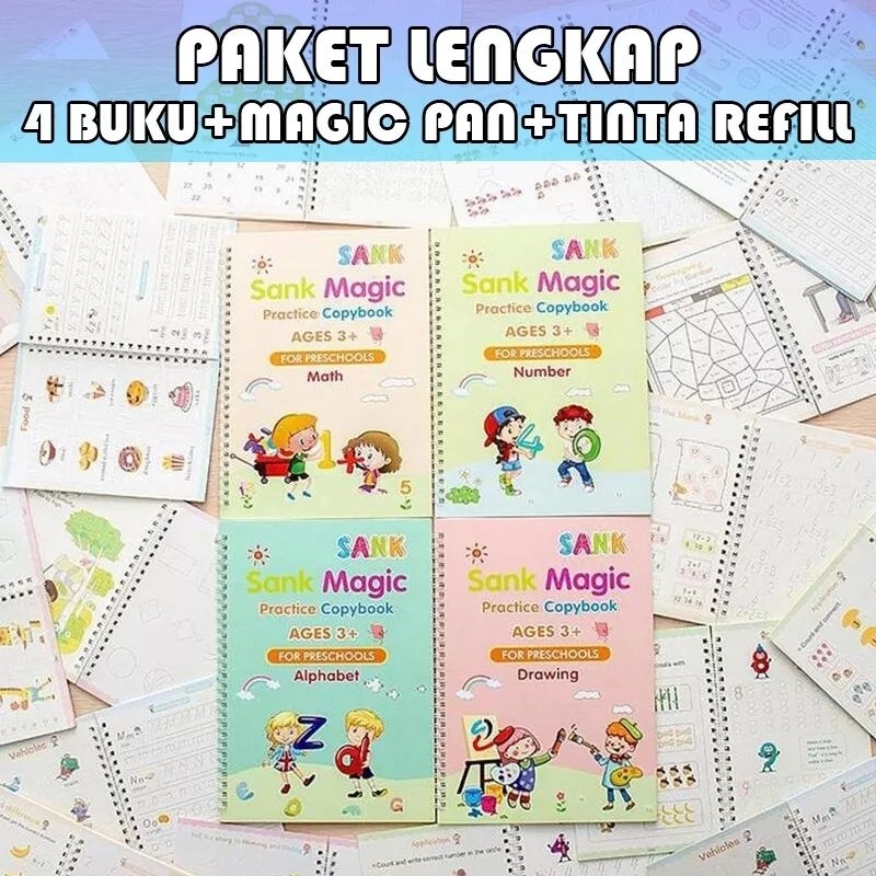 Jual Buku Sank Book Magic Practice Book 1 Set Isi 4 Buku Dan Pulpen ...