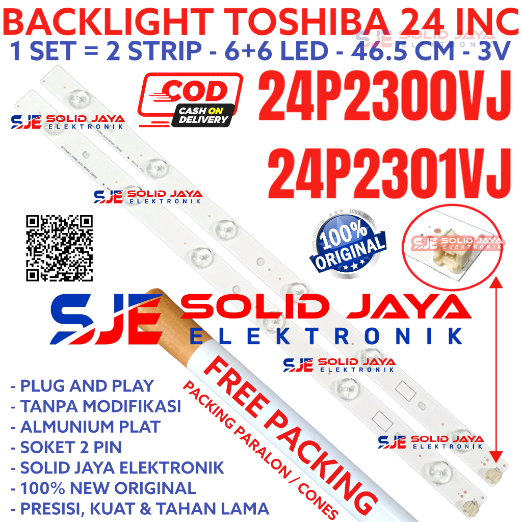 Jual BACKLIGHT TV LED TOSHIBA 24 INC 24P2300 24P2301 VJ 24P2300VJ 24P2301VJ 24P LAMPU BL 6K 6LED ...