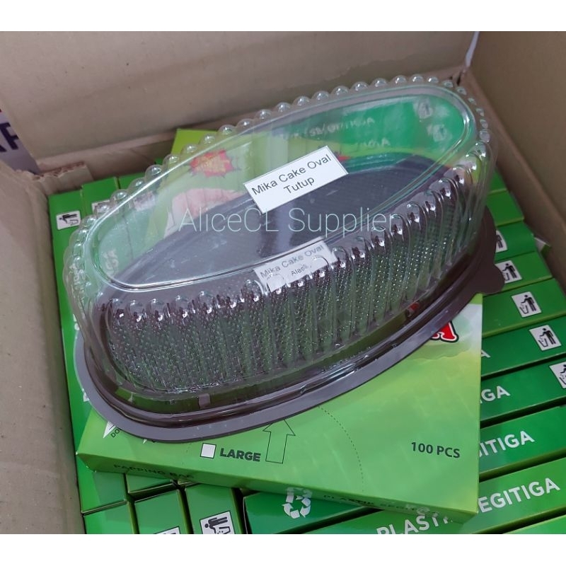 Jual Mika Cake Oval / Tray Cheese Cake (10 set) | Shopee Indonesia