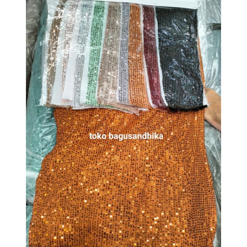 Jual bahan/kain sequin strecth Payet salur melar ori | Shopee Indonesia