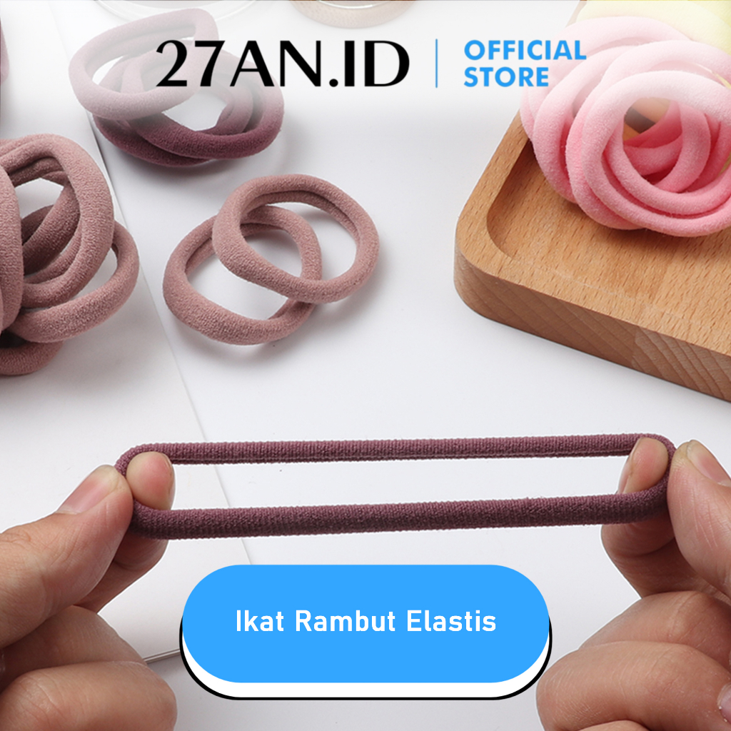 Jual ( 27AN.ID ) Ikat Rambut Wanita H461 Ikat karet Rambut polos isi ...