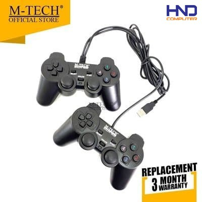 Jual M-Tech Original Gamepad Stick PC Laptop PS Double Getar Black ...