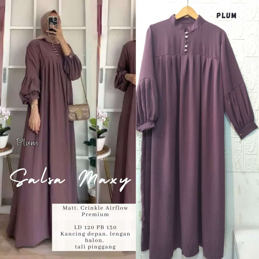 Jual Gamis Crinkle Airflow / Seruni Dress Maxy / Salsa Elisabeth Dress ...