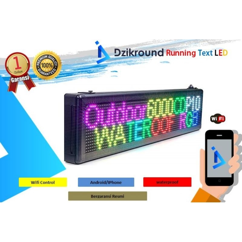 Jual RUNNING TEXT fullcolour RGB ukuran 20cmx100cm Garansi | Shopee ...