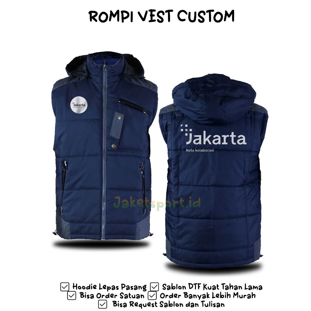 Jual ROMPI VEST JAKARTA/ JAKET VEST JAKARTA KEREN/ ROMPI VIRAL ANIS ...