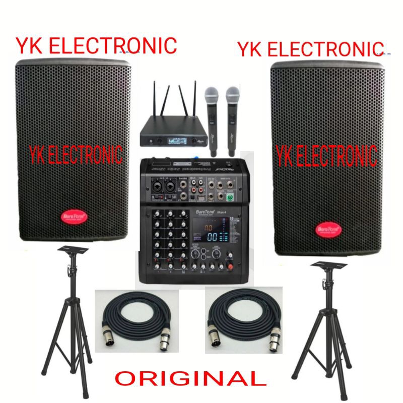 Jual paket sound system speaker aktif 10 inch baretone max10hd original ...