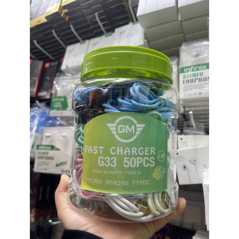 Jual Kabel Data GM -G33 Toples Isi 50 Pcs Fast Charging Original-MICRO ...