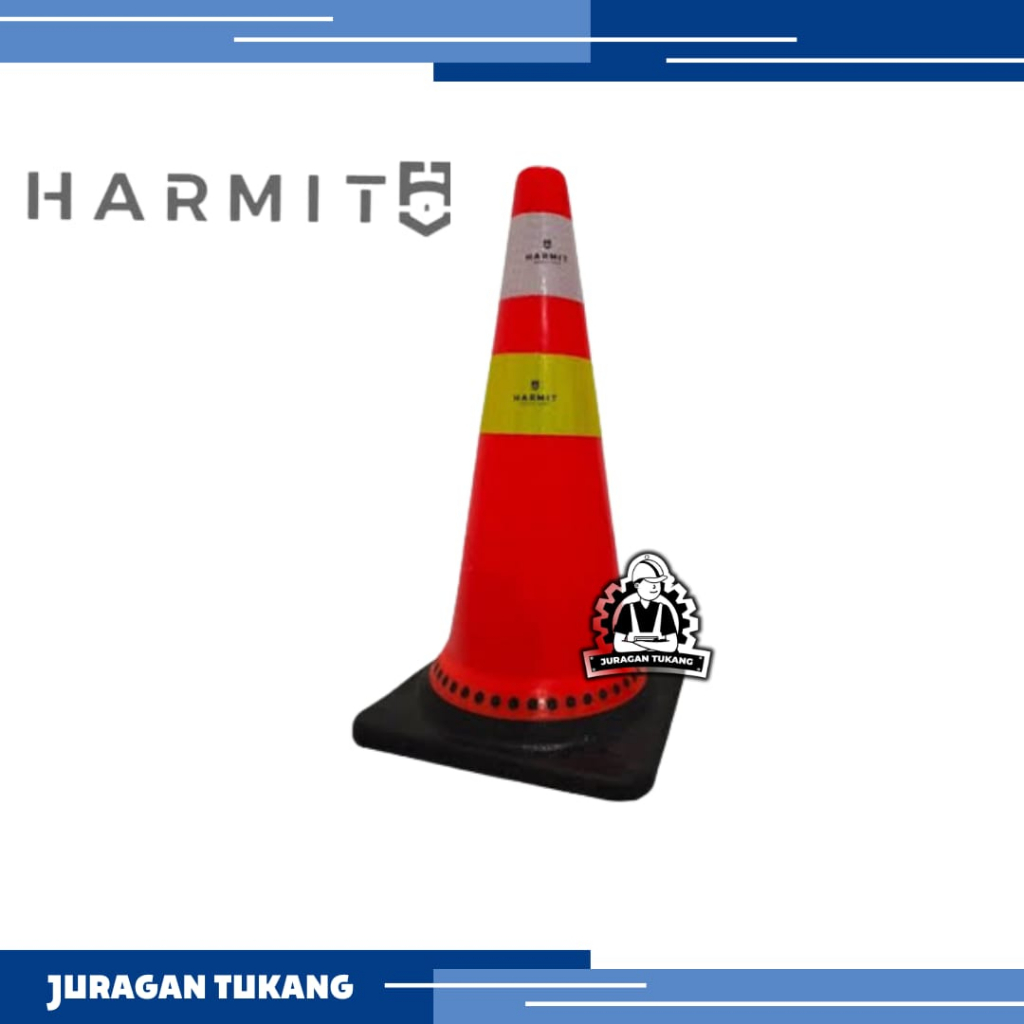 Jual Traffic Cone / Rubber Cone Kerucut 70 cm Base Hitam Harmit Safety ...