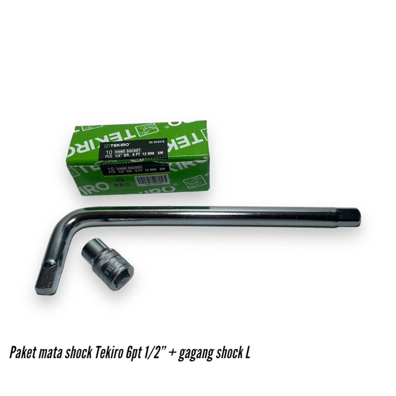 Jual Paket mata shock Tekiro 6pt 1/2” + gagang kunci shock L xptool ...