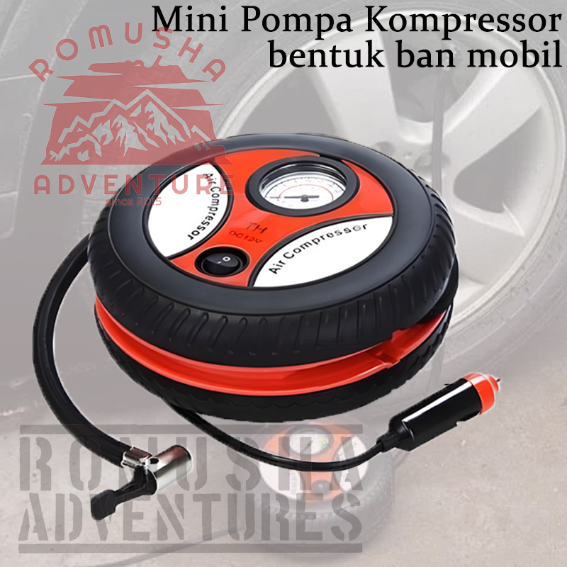 Jual Heavy Duty Pompa Ban Mini Compressor Portable Bentuk Ban Mobil 12V ...