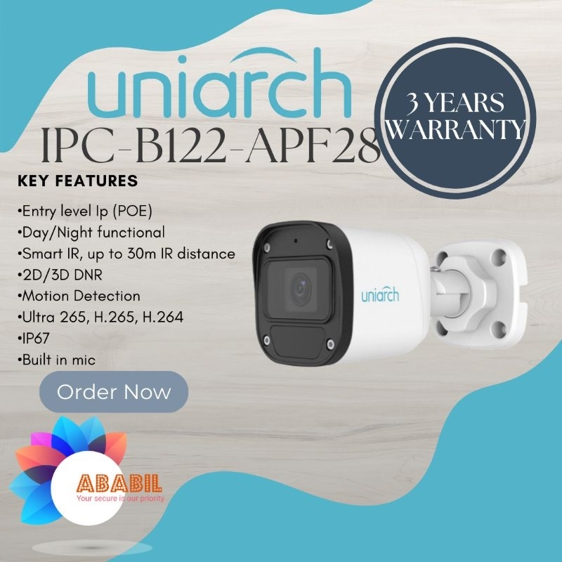 Jual Uniarch CCTV 2mp Bullet Network Camera IP Camera IPC B122 APF 28 / ...