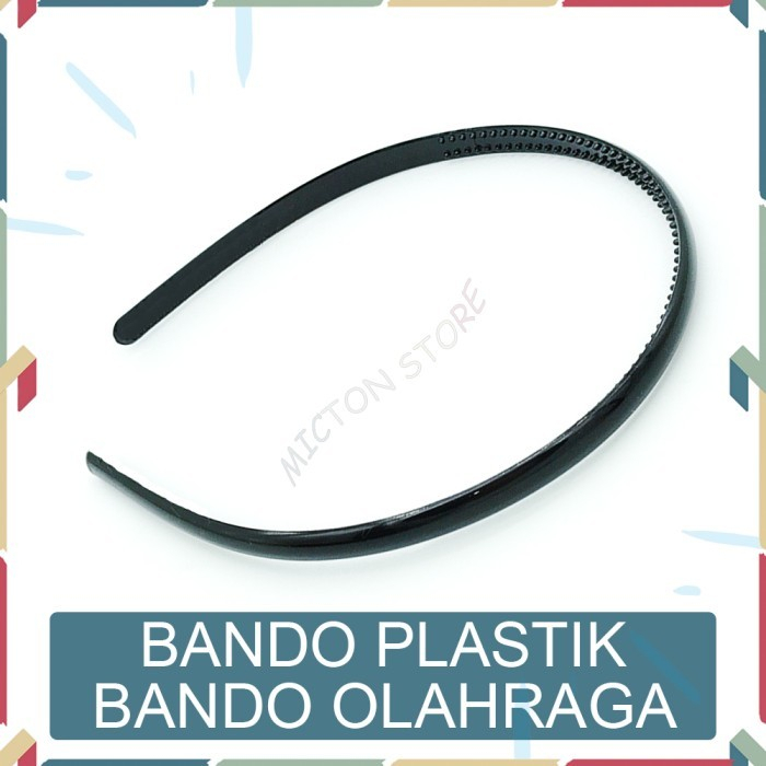 Jual MICTON Bando Pria Wanita Plastik Bando Hitam Polos Lidi Olahraga ...