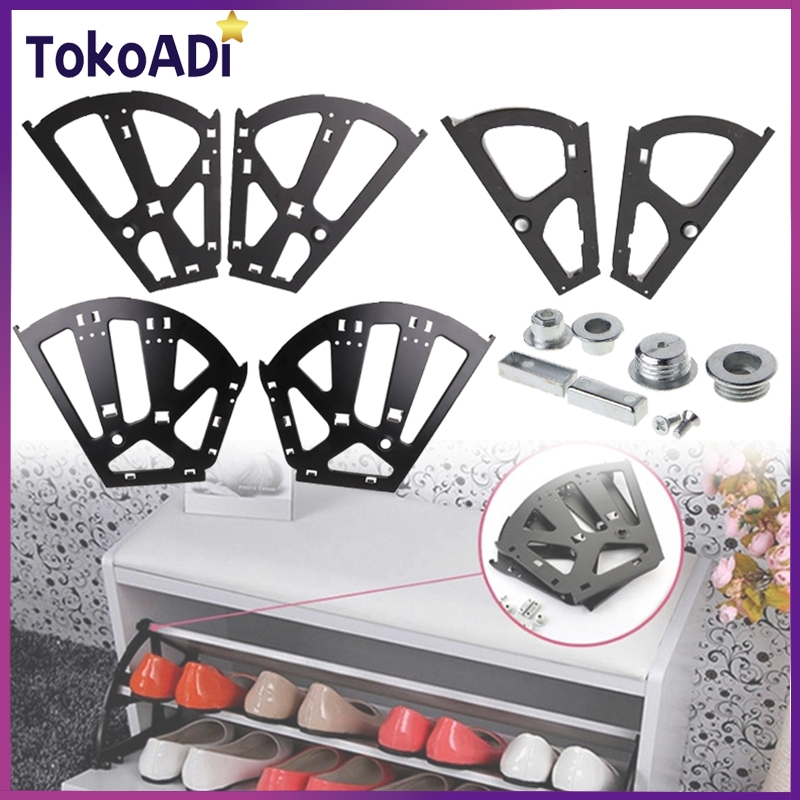 Jual 2Buah Engsel Rak Sepatu 3/2/1 Susun Braket Rak Sepatu Putar Shoes ...