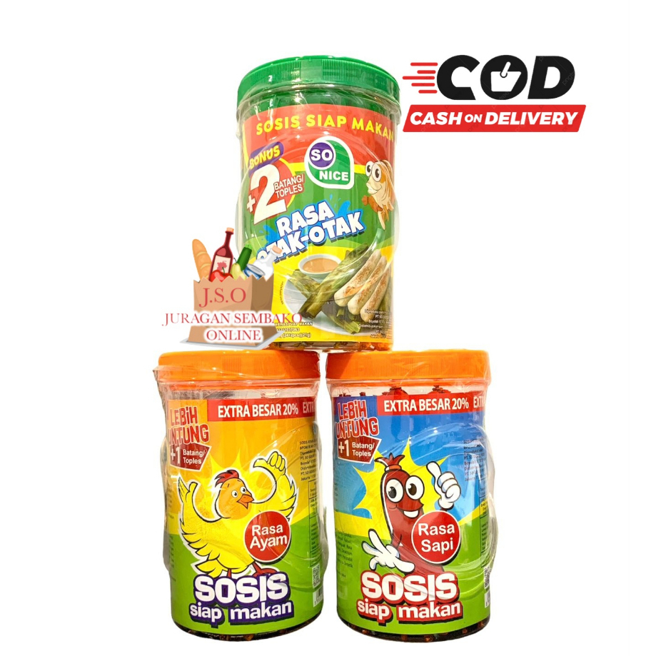 Jual (JSO) Sosis So Nice Siap Makan 24 pcs x 21gr Rasa Ayam Rasa Sapi ...