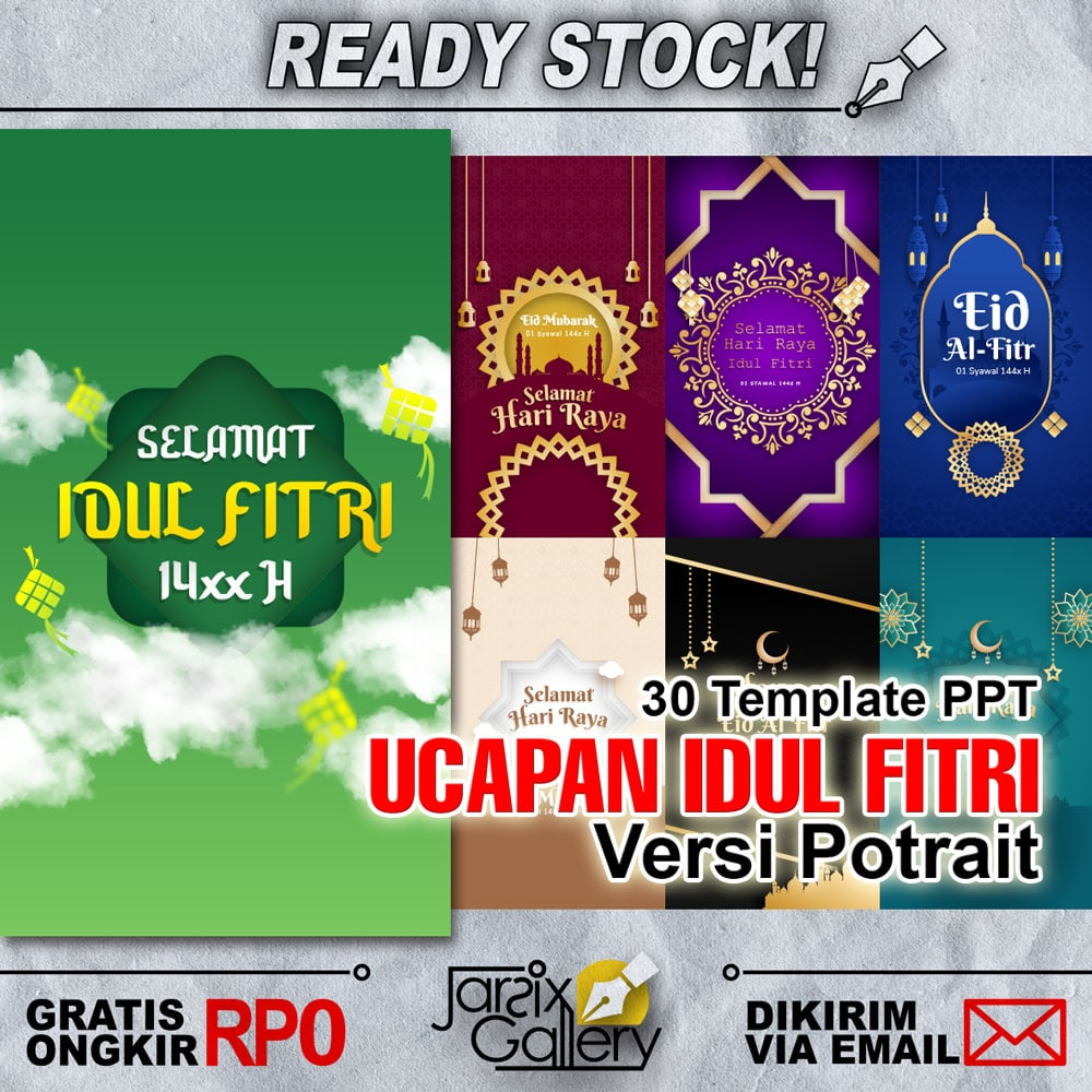 Jual 30 Template Ramadhan Video Ucapan Idul Fitri PPT Versi Potrait ...