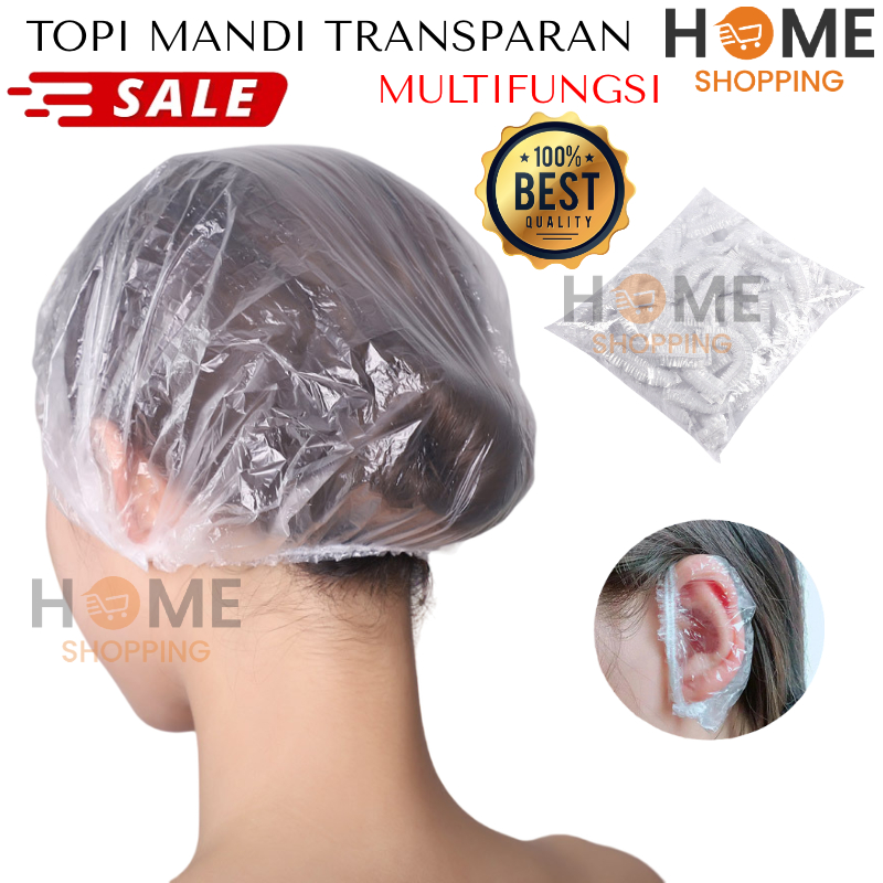 Jual [HS] SHOWER CUP PLASTIK TRANSPARAN / TOPI MANDI DISPOSABLE ...