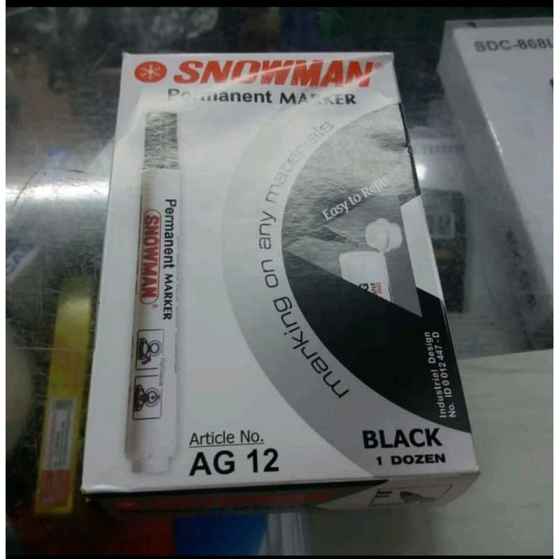 Jual Spidol Permanent Snowman AG 12 / Spidol Snowman AG-12 ( Harga ...