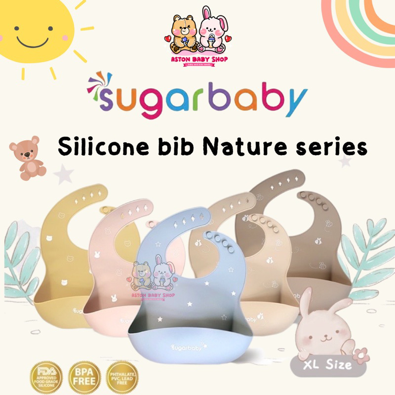 Jual Sugar Baby Healthy Silicone Bib Nature Series & Classic Series ...