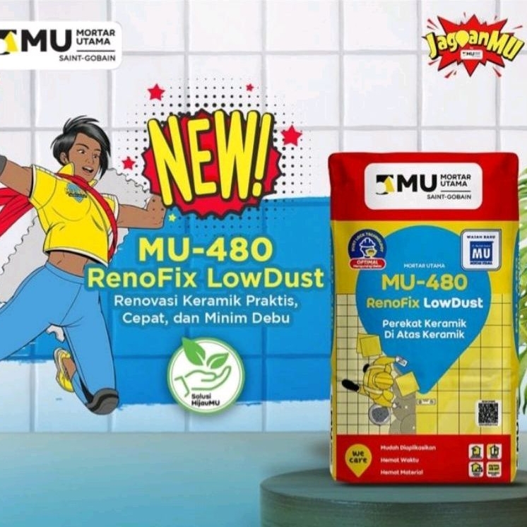 Jual Mortar Utama MU 480 Perekat Keramik diatas keramik RenoFix MU480 ...