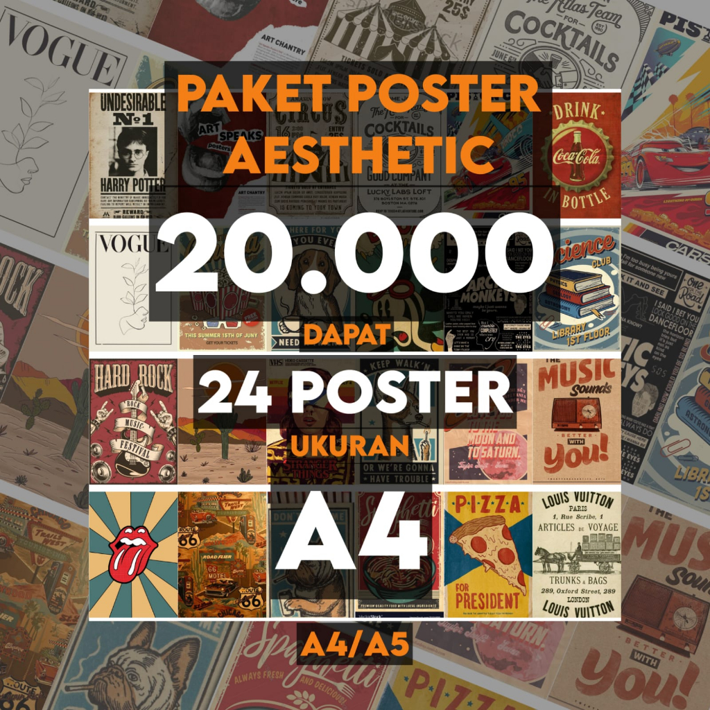 Jual Poster Dingding Aesthetic isi 24 Lembar | Write Series | Poster ...