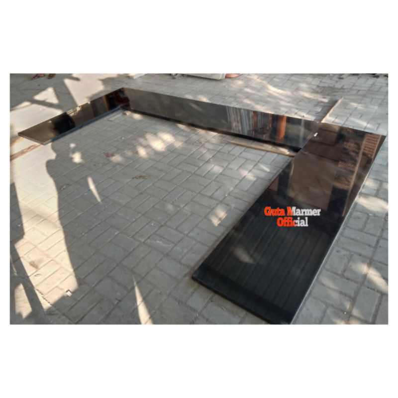 Jual Top Table / Daun Meja Kichenset Batu Granit Hitam Model U | Shopee ...