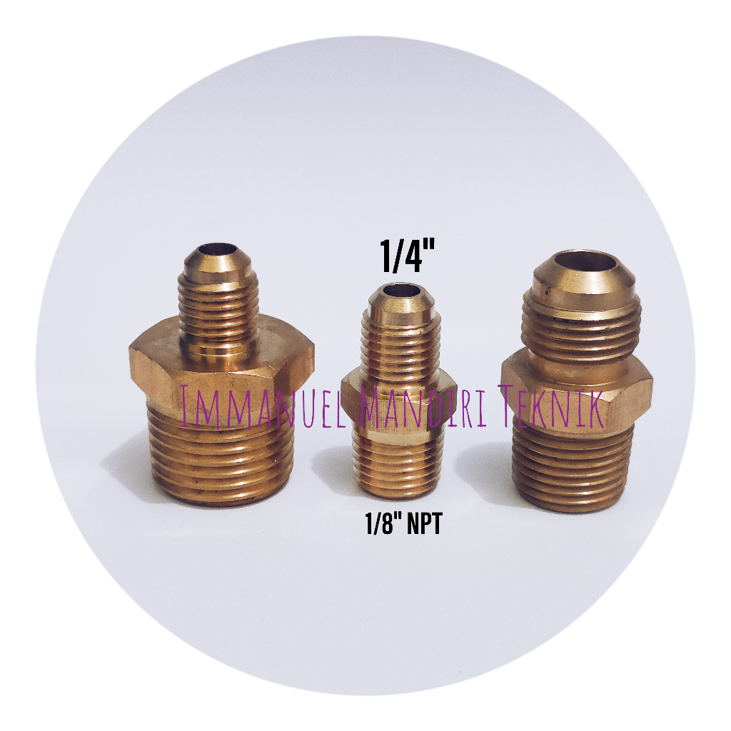 Jual Male connector NPT 1/8 x 1/4 / Nepel pipa tembaga ac NPT 1/8 x 1/4 ...