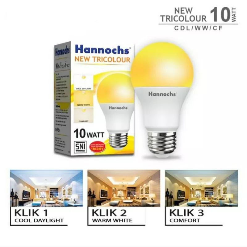 Jual LAMPU LED BULB TRICOLOUR TIGA WARNA 3W 5W 9W 10W 11W 12W 15W 18W ...