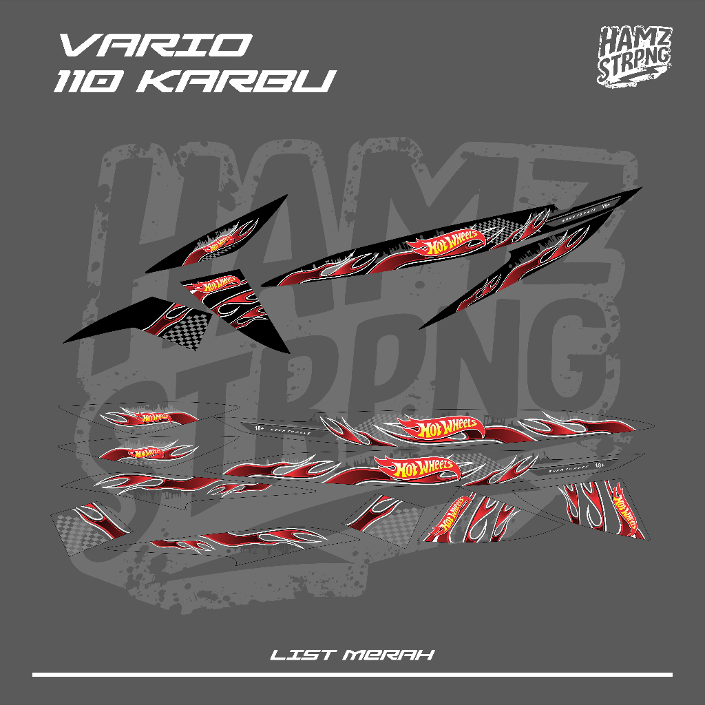 Jual Striping Transparan Vario 110 Karbu Konsep Hotwheels | Shopee Indonesia