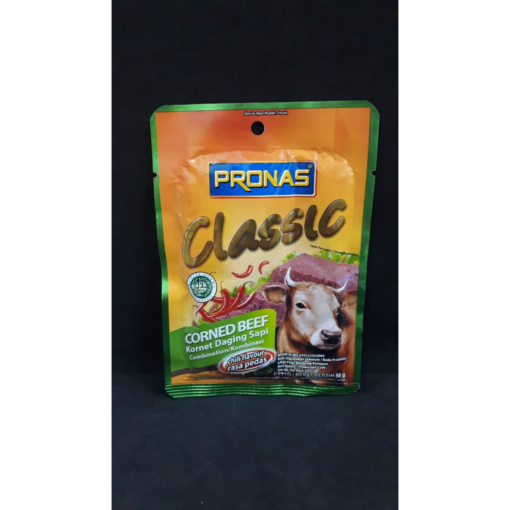Jual PRONAS CLASSIC CORNED BEEF RASA PEDAS 50GR | Shopee Indonesia