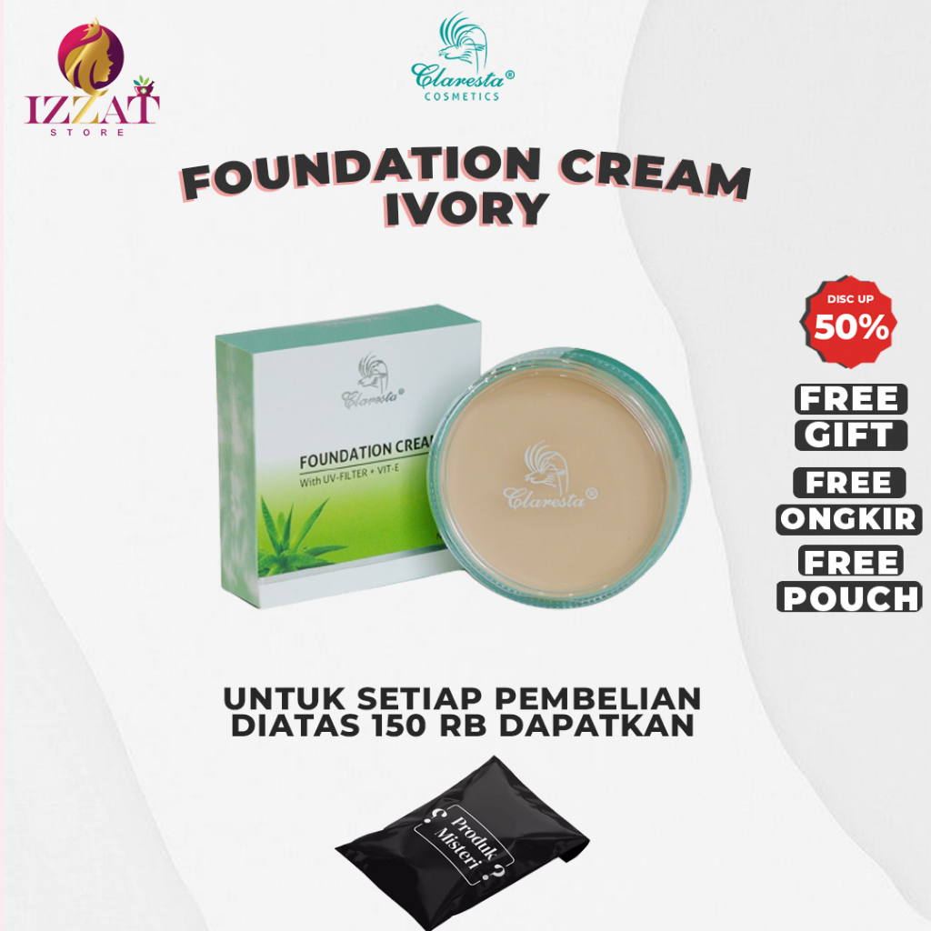 Jual Claresta Foundation Cream ivory | Shopee Indonesia