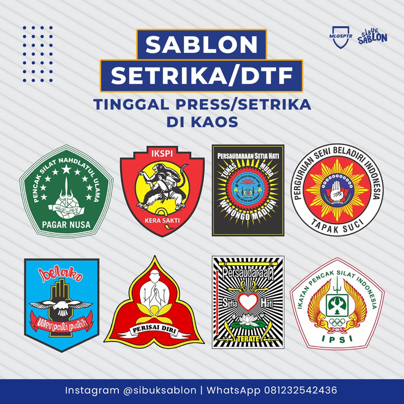 Jual SABLON STIKER SETRIKA / DTF - LOGO PERGURUAN PENCAK SILAT | Shopee ...