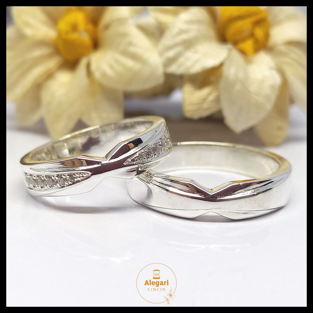 Jual Cincin Couple Tunangan Nikahan Perak Asli Sesuai Gambar Bisa ...
