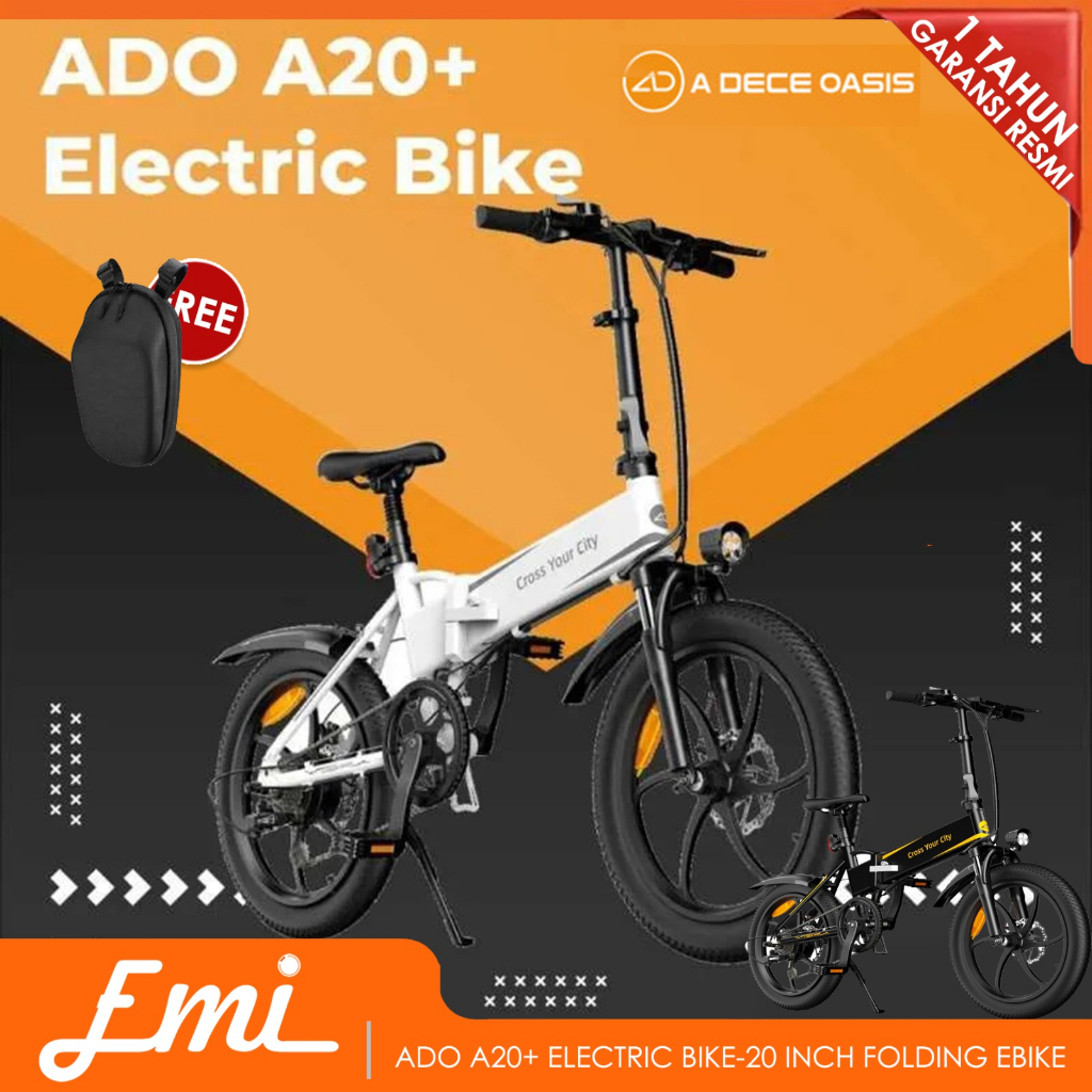 Jual ADO A20+ Sepeda Elektrik Black Electric Bike-20 Inch Folding Ebike ...