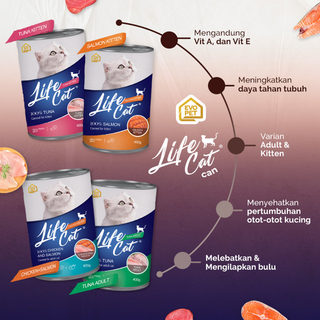 Jual Life cat Kaleng 400gr - Makanan Basah kucing life cat kaleng 400gr ...