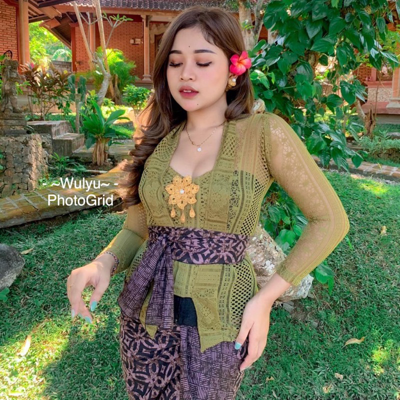 Jual Kebaya jadi brokat lace korea model tangan panjang pakai kancing ...